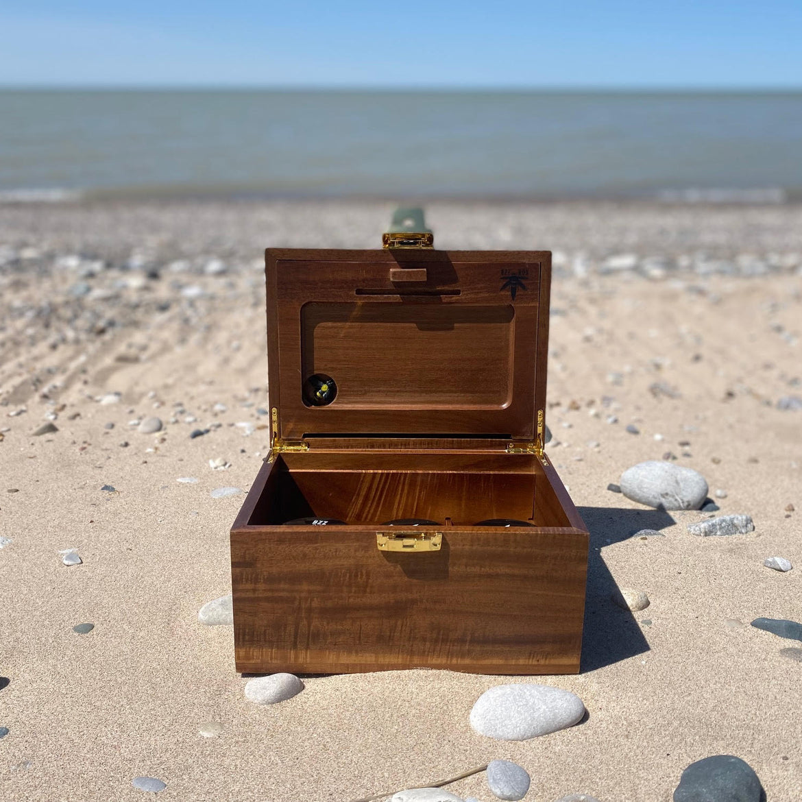 OG Dark Wood Bzz Box -Acacia Lockable Smell-Proof Stash Box